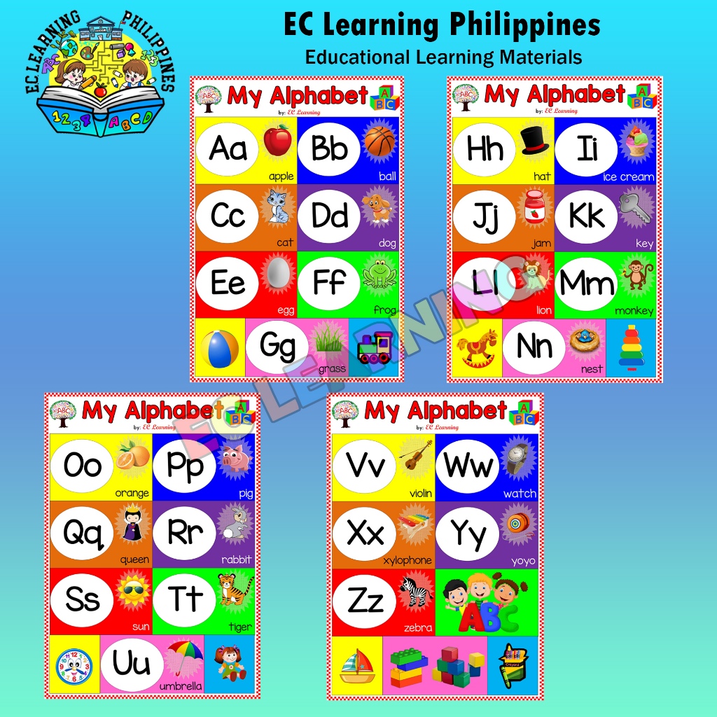A4 BIG ABC Alphabet Laminated Educational Wall Chart for kids - EC ...