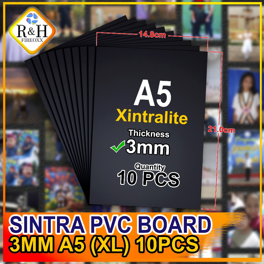 SINTRA PVC BOARD | A5 3mm Xintraplus (BLACK) | 10 PCS | Shopee Philippines