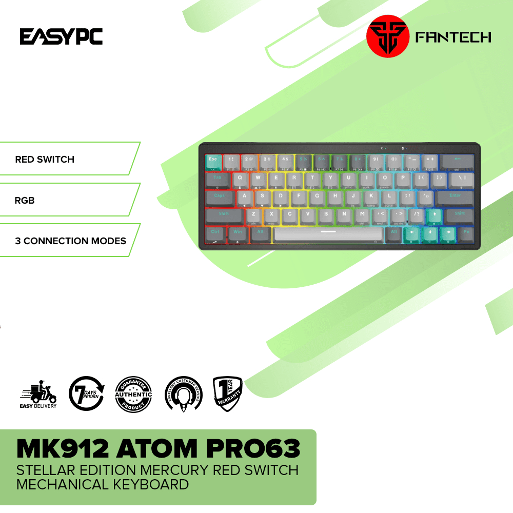 EasyPC | Fantech MK912 ATOM PRO63 Stellar Edition Mercury Red Switch ...