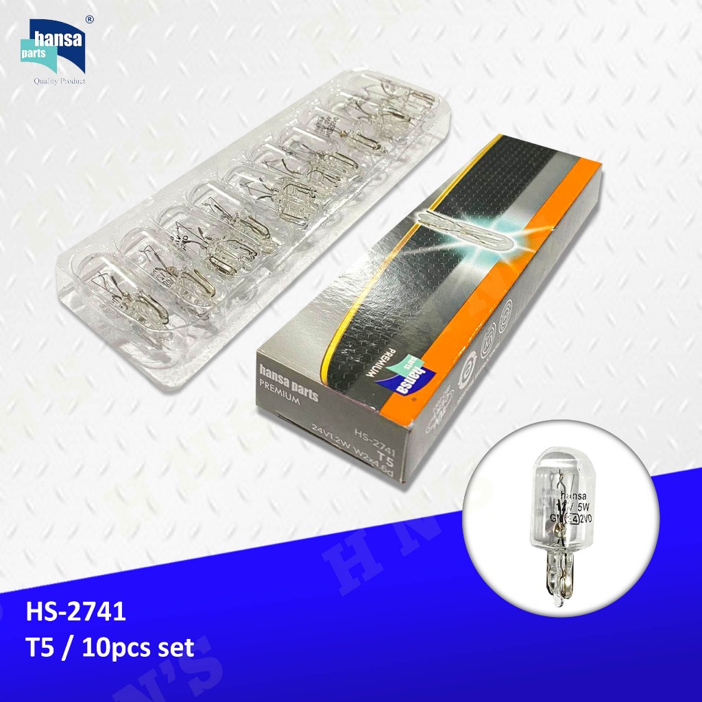 Hansa T5 Bulb 24V 1.2W W2x4.6d Wedge Bulb Small T5 10pcs / box ( HS ...
