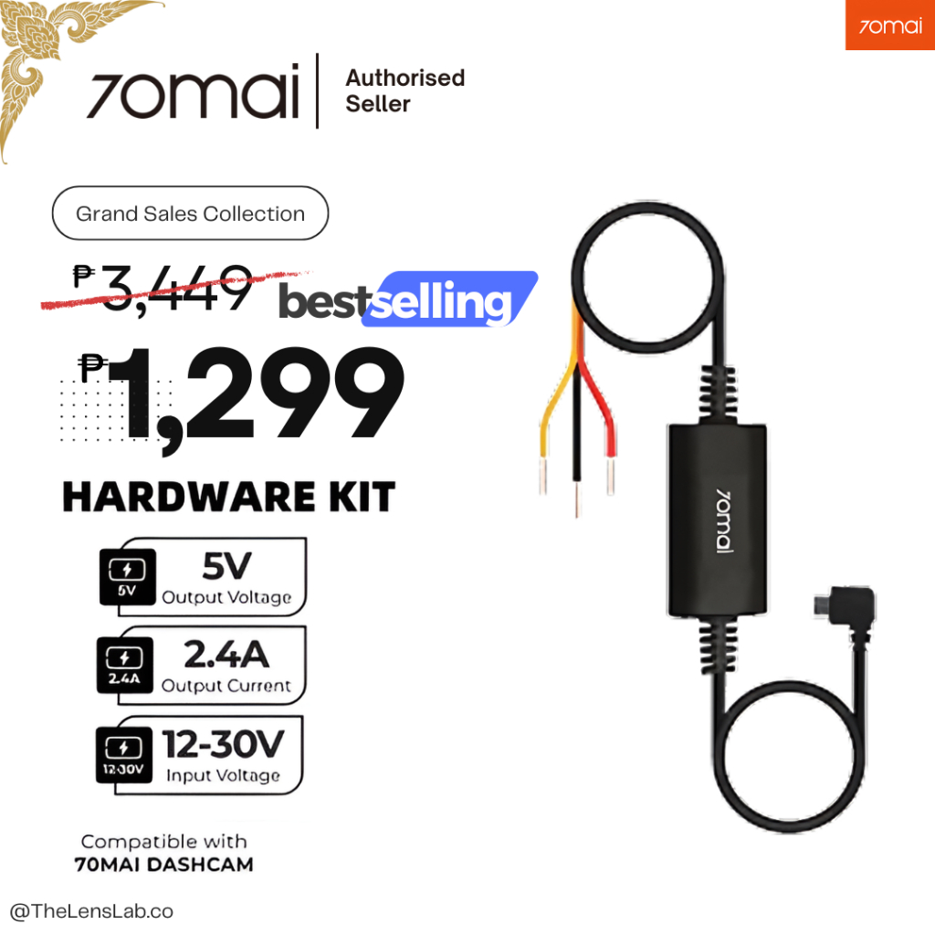 70mai Hardwire Fuse Kit Buck Line Dash Camera Car Driving Recorder Drop ...