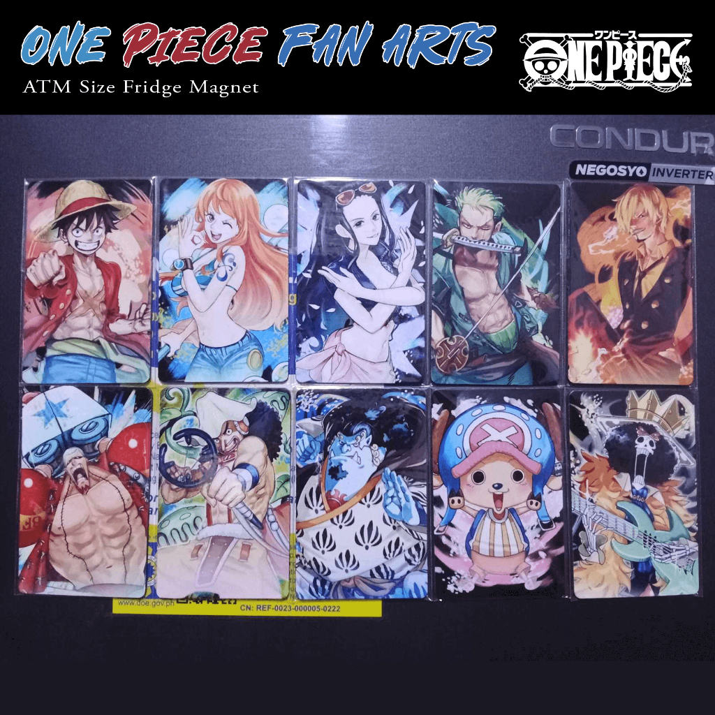 One Piece Straw Hat Crew Fan Arts Ref Magnet (ATM Size) | Shopee ...
