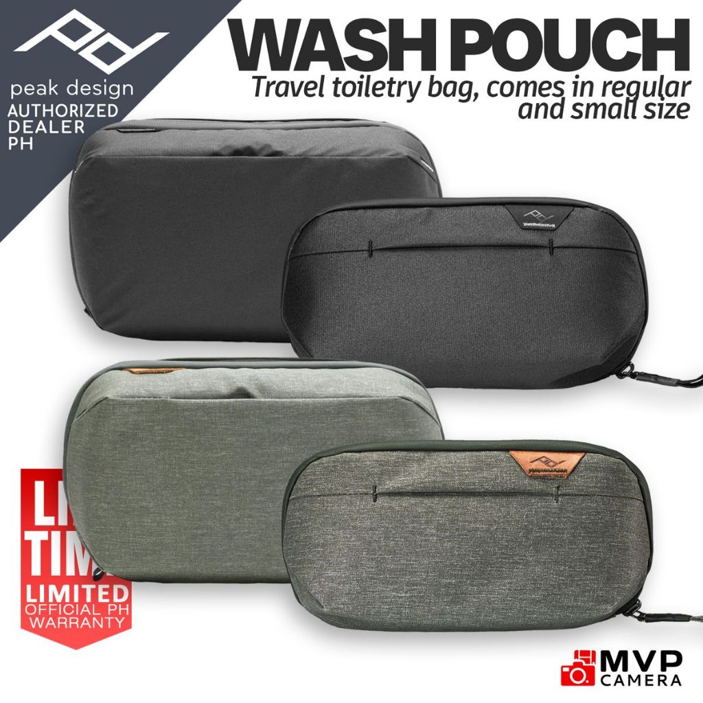 Peak Design WASH POUCH Standard Small SAGE BLACK Toiletry Bag 1L 2.5L ...