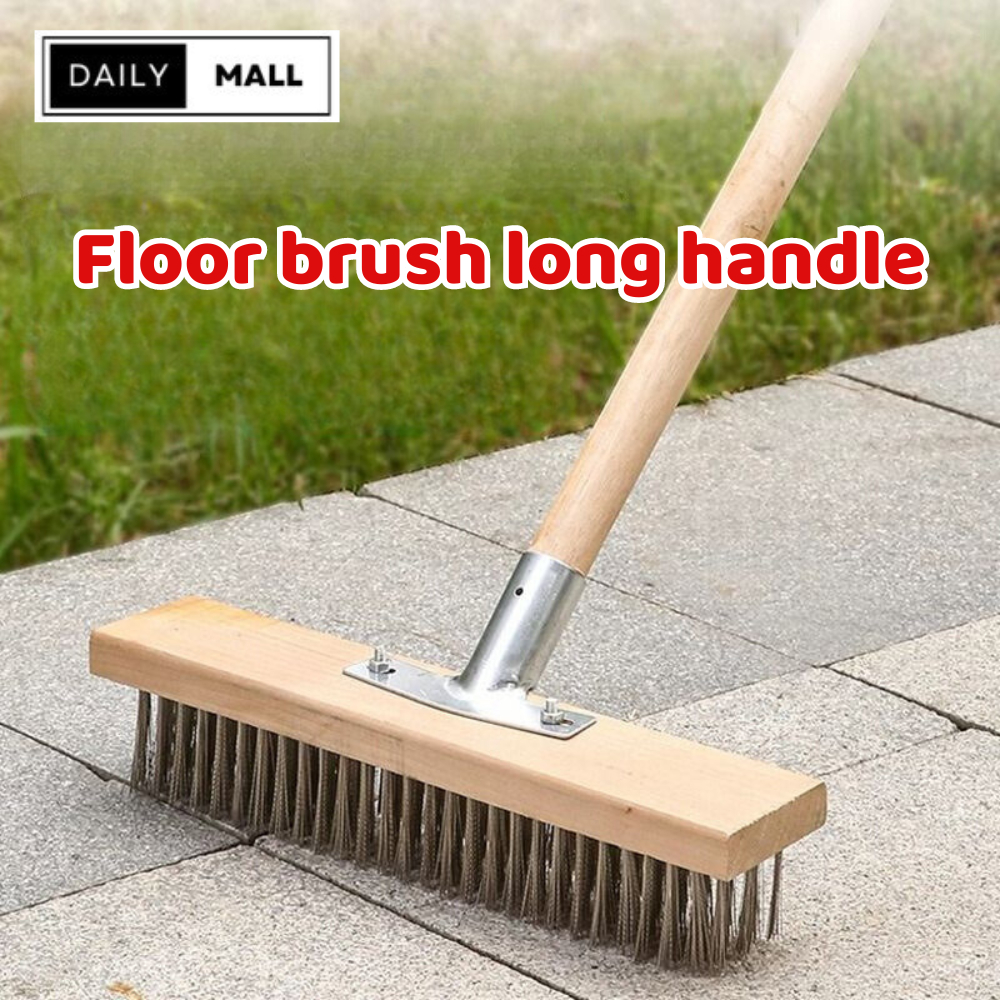 20/30cm Stainless Steel Floor Brush with Wood Handle for Bristle Iron ...