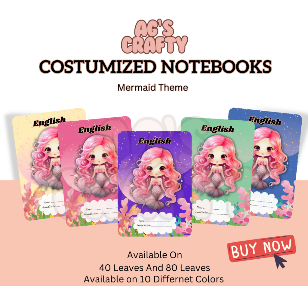 Customized Notebooks Mermaid Shopee Philippines