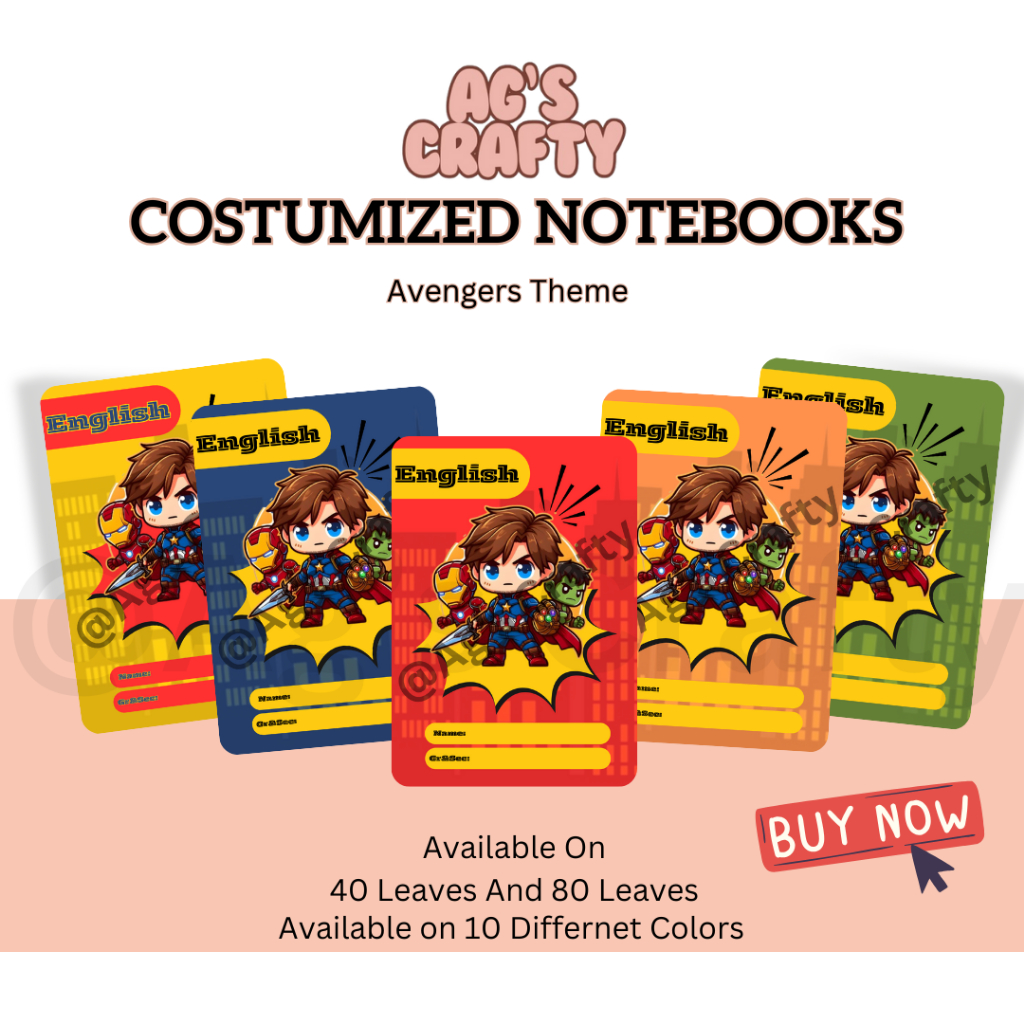CUSTOMIZED NOTEBOOKS (Avengers) | Shopee Philippines