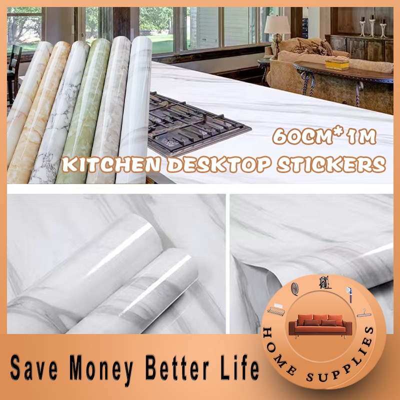 【Better Life】Marble Kitchen Sticker Waterproof Oil-proof Stickers Table ...