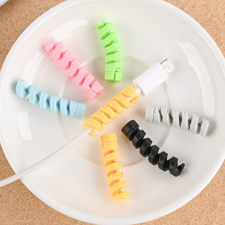 Spiral Cable Protector Data Line Protective Android USB Charging Cable ...