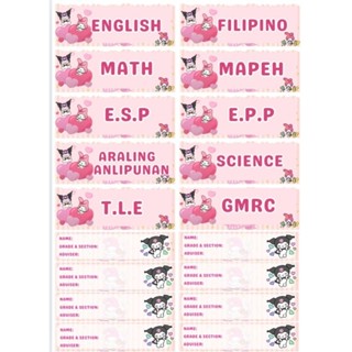 KUROMI AND SANRIO SUBJECT LABEL NOTEBOOK STICKER | Shopee Philippines