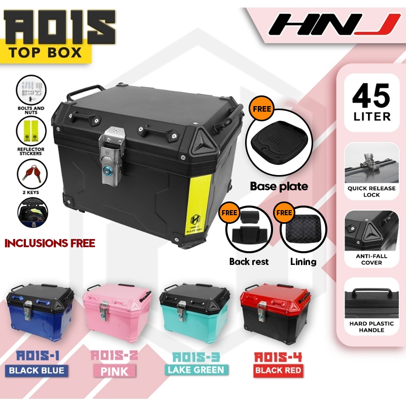 HNJ Motorcycle Compartment 45 Liters Top Box Motorcycle Alloy Top Box ...