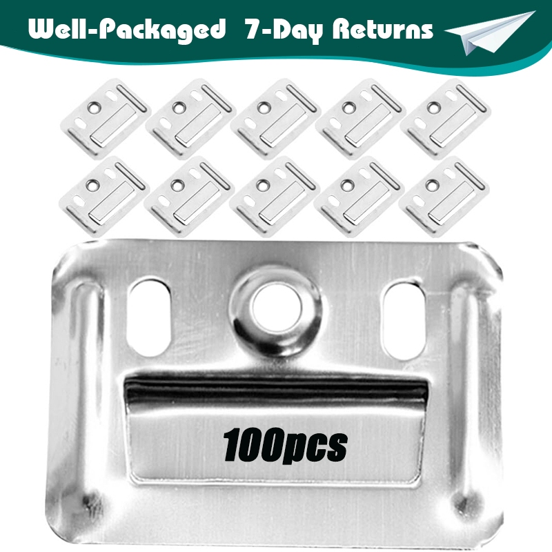 100PCS Stainless Steel Metal Clip Buckle Flush Mount Clip Fluted ...