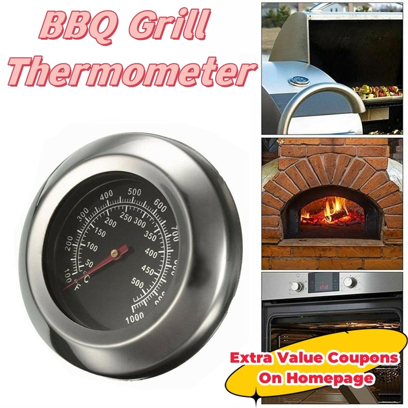 BBQ Grill Temperature Gauge Stainless Steel Thermometer Grill ...