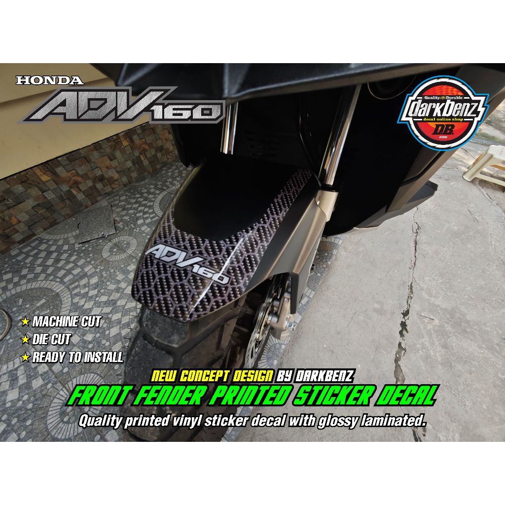Honda ADV 160 New Concept Design for Front Fender Printed Sticker ...