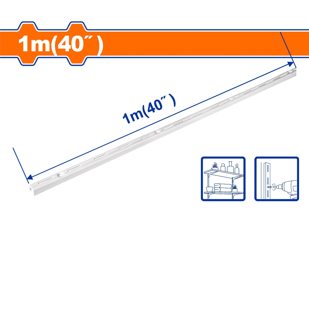 WADFOW Adjustable Steel Shelf Track Support White Shelving System for ...