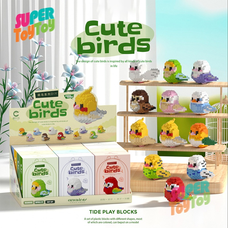 DIY Bird Building Blocks Bricks Set Arrangement 3D Model Bird Game ...