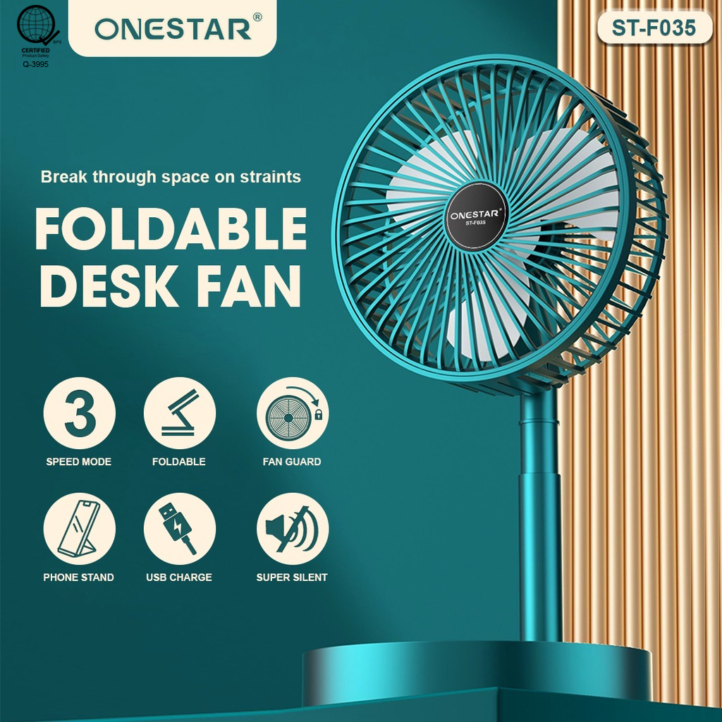 NSS Portable FOLDABLE DESK FAN USB CHARGING RECHARGEABLE Folding ...