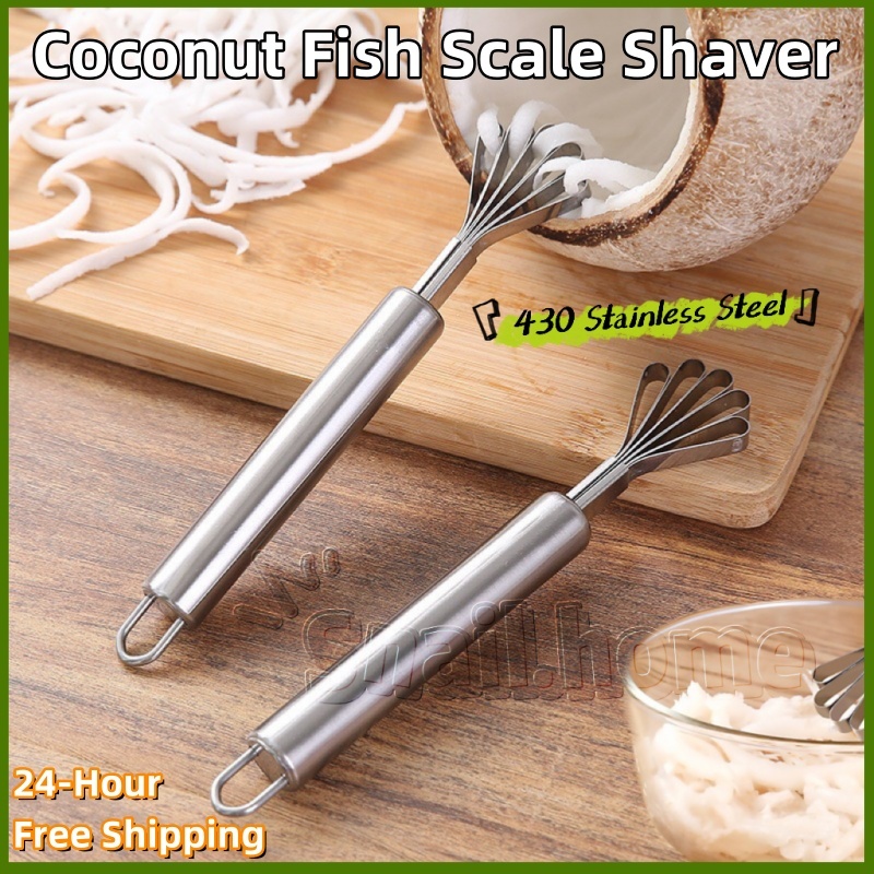 1PC Home Coconut Shaver Stainless Steel Kitchen Fruit Tools Fish Skin ...
