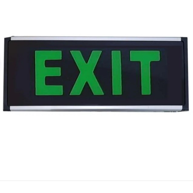 Exit Signage Double Sided Fire Safety Green Exit Sign LED Emergency ...