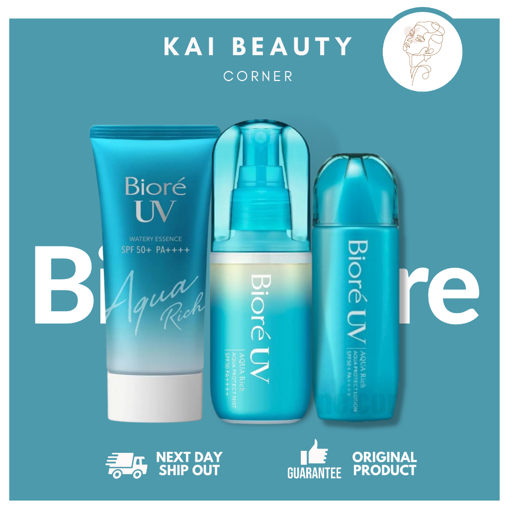 Biore UV Aqua Rich Watery Essence | Protect Mist | Lotion SPF50 ...