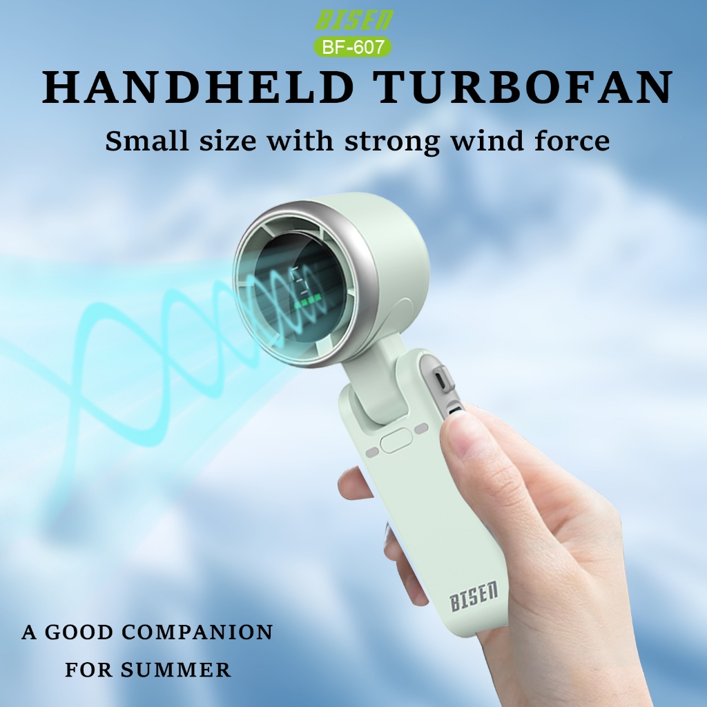 BISEN BF-607 Mini Fan USB Rechargeable Handheld Small Fan Outdoor ...