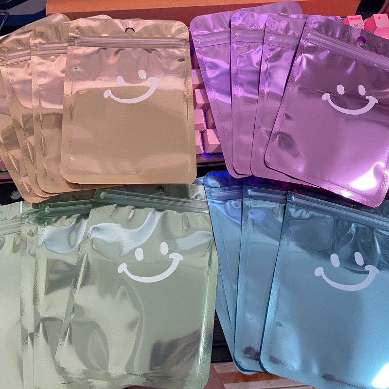 qjoq.ph | 1pc Cartoon smiley face ziplock bag transparent aluminum ...