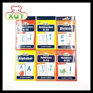 6 IN 1 FLASH CARDS ADDITION ALPHABET DIVISION MULTIPLICATION NUMBERS ...