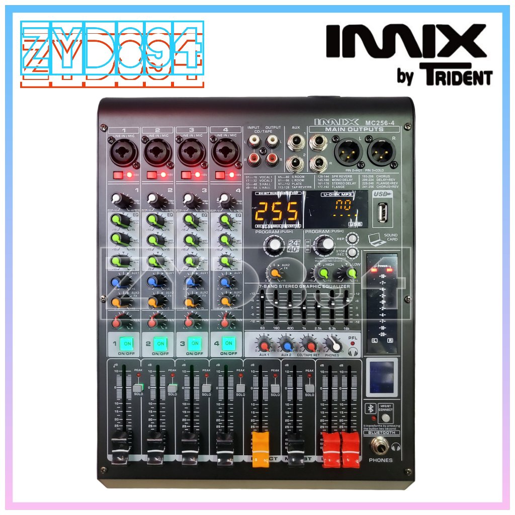 IMIX MC256 - 4/6/8 CHANNEL MIXING CONSOLE & AUX PATHS EFFECTS PROCESSOR ...