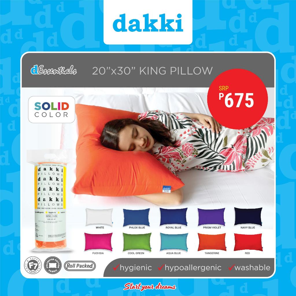 【LIVE EXCLUSIVE】Dakki Essentials 20 Inch X 30 King Colored Pillow | Shopee Philippines