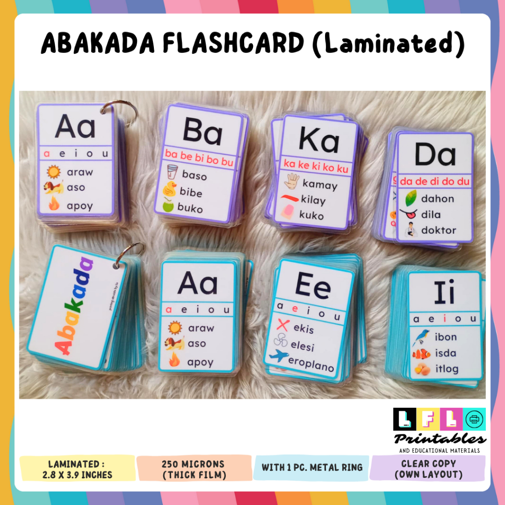 ABAKADA LAMINATED FLASHCARD (TAGALOG) | Shopee Philippines