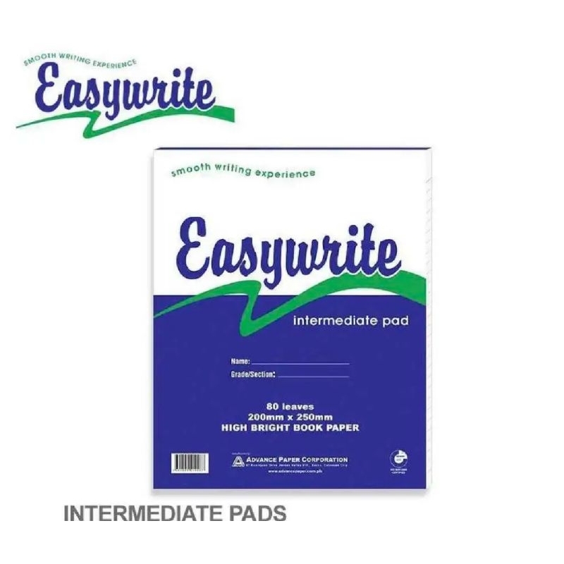 Intermediate Pad paper 80 leaves easywrite whole pad paper | Shopee ...