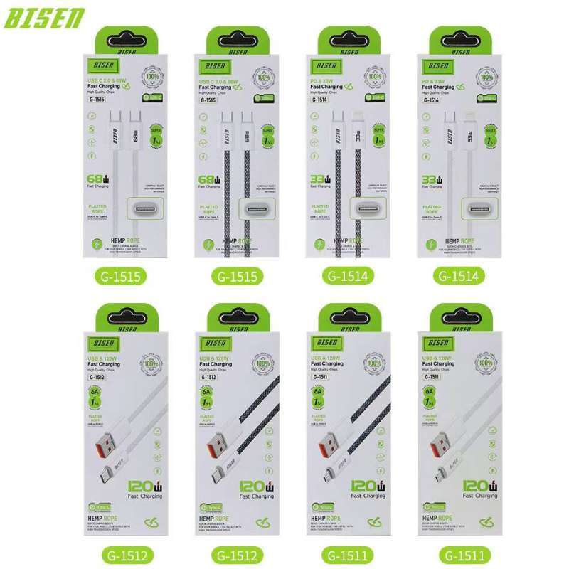 Bisen 6A G1511/G1512/G1514/G1515 68W two-way fast charging 1M data ...