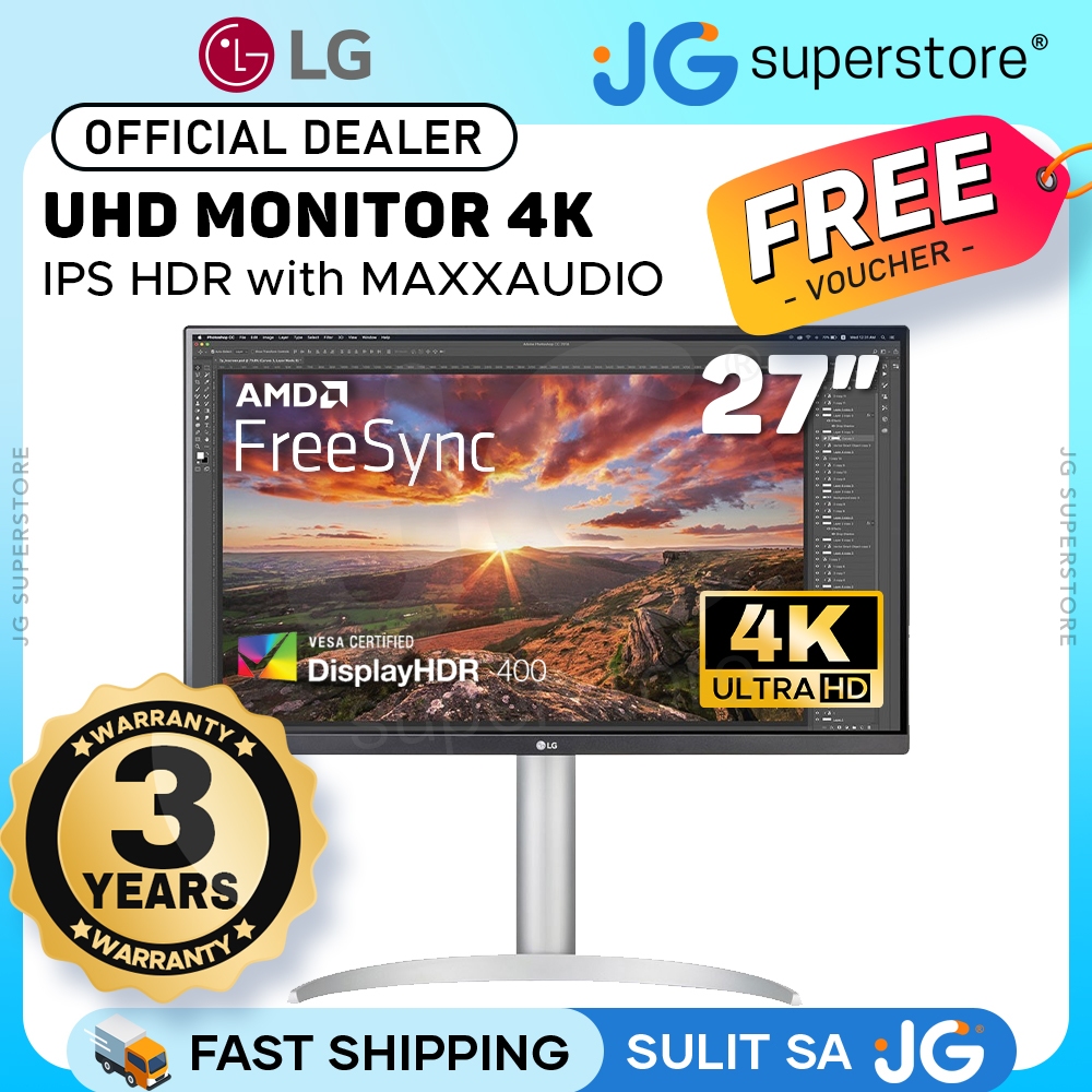 LG 27UP850N-W 27" IPS 60Hz 4K UHD HDR Monitor VESA, HDMI DisplayPort USB-C, AMD Radeon FreeSync ...