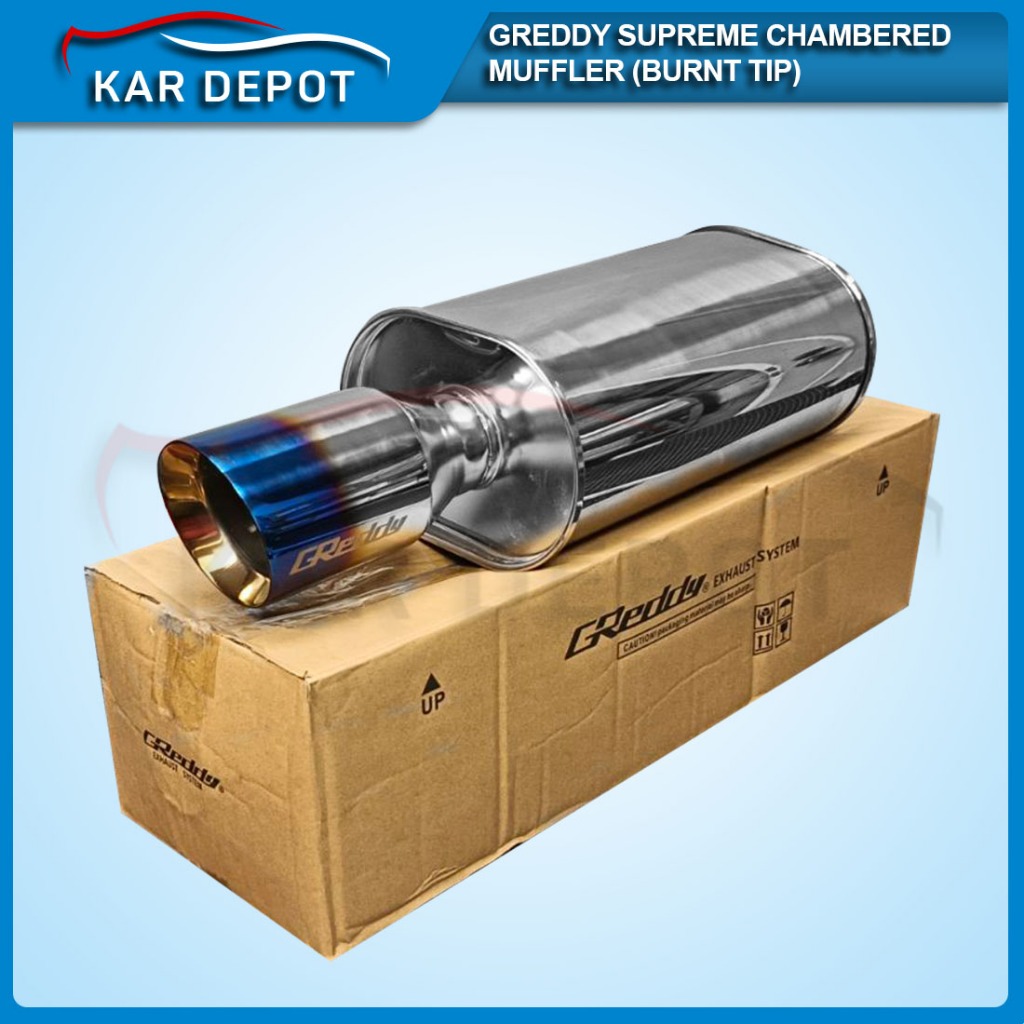 GREDDY SUPREME CHAMBERED MUFFLER BURNT TIP (w/ JAZMA BADGE) | Shopee ...