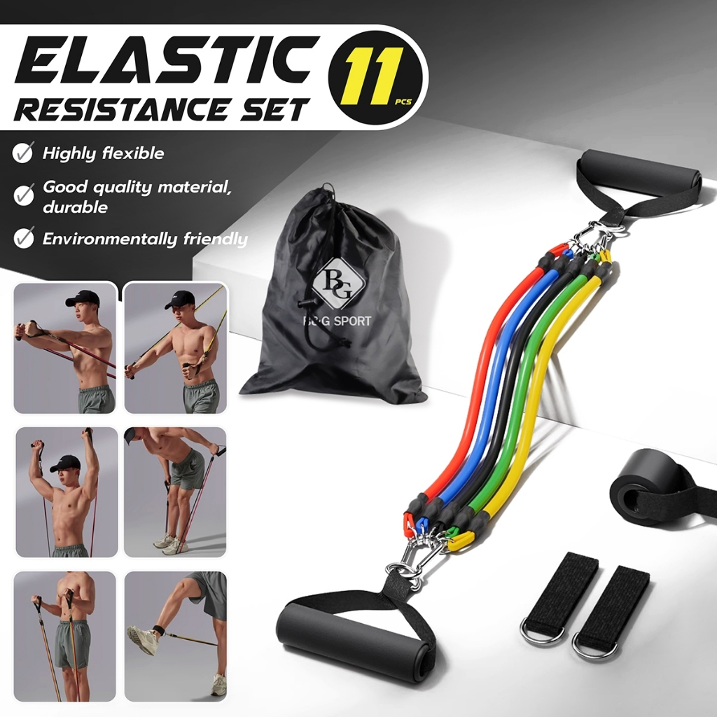 B&G SPORT Elastic Resistance Set for Home and workout Activities, Easy ...