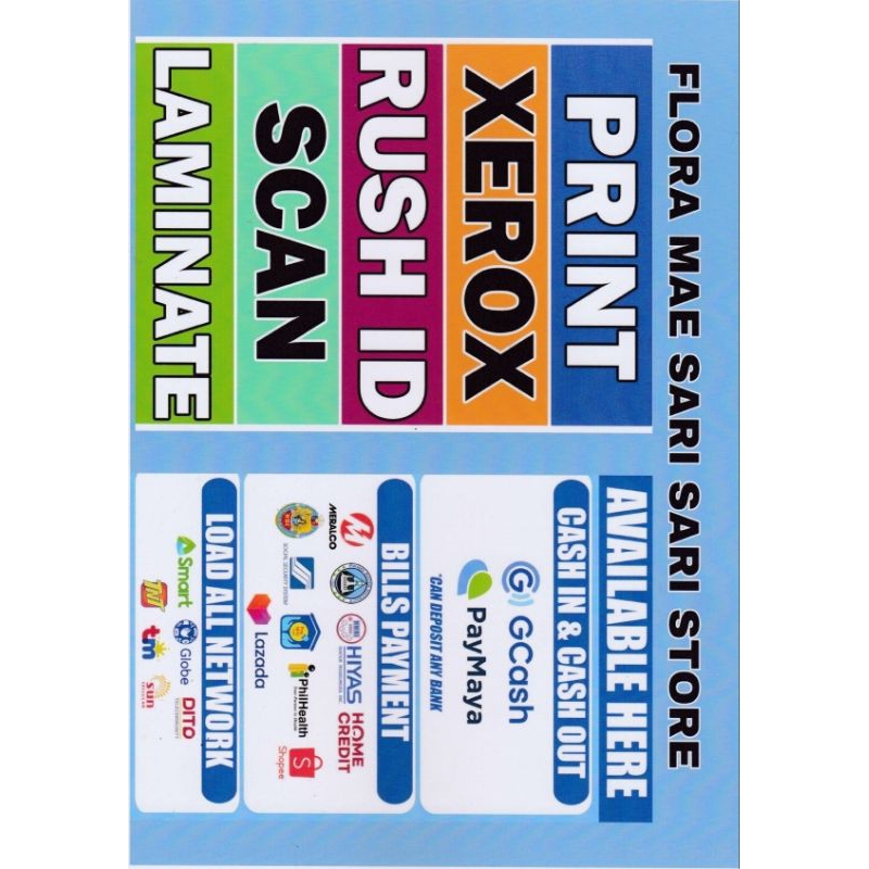 Gcash Laminated signage A5 and A4 size makapal | Shopee Philippines