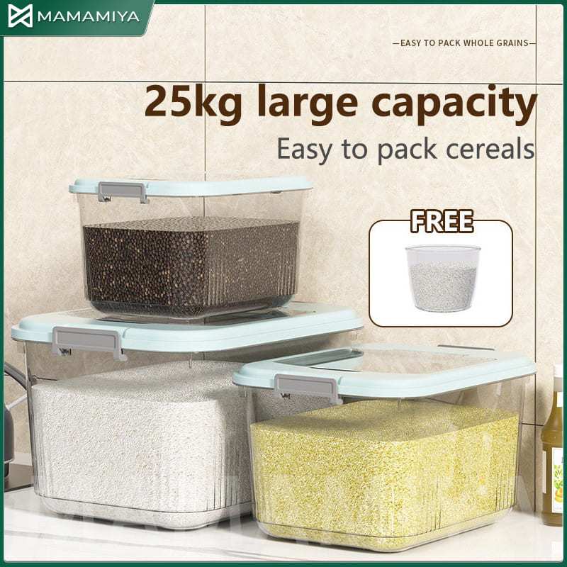 Rice Dispenser Storage Container with Lid Airtight Sealed Food ...