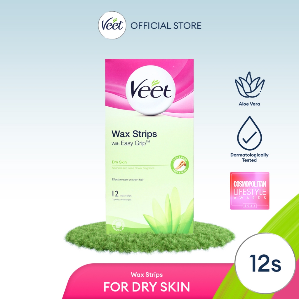 Veet Cold Wax Strips for Legs 12 Sachet Dry Skin | Shopee Philippines
