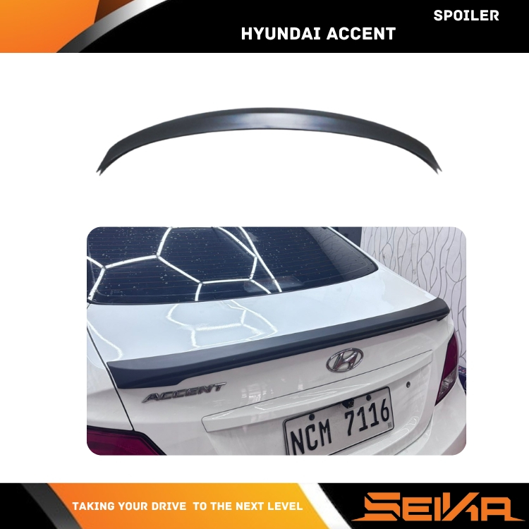 Hyundai Accent Ducktail Spoiler 2012-2018, (Matt Black Finished), car ...