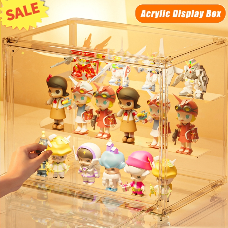 Magnetic Acrylic Display Case Popmart Stackable Transparent Storage Box ...
