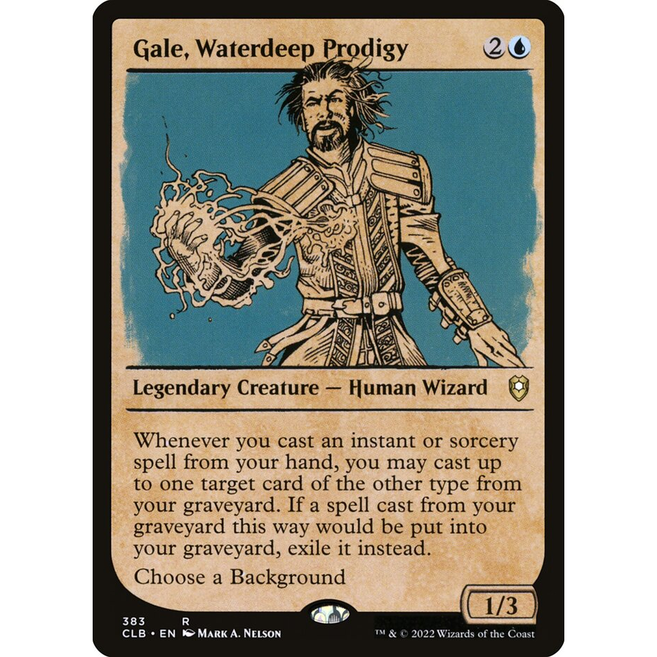 Gale, Waterdeep Prodigy - Creature - Near Mint - Showcase - CLB - BLUE ...