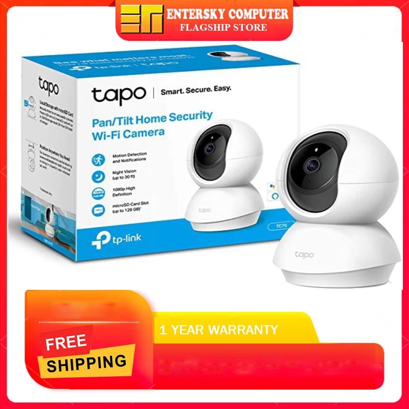 TP-Link TP-Link Tapo TC70 Pan/Tilt Wi-Fi 1080p 2MP Home Smart Security ...