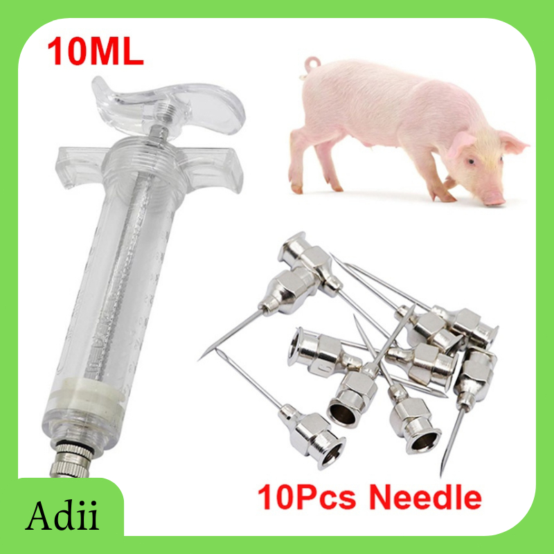 Pig Syringe Fiberglass Syringe For Pig 20ML with 10Pcs 12Guage ...