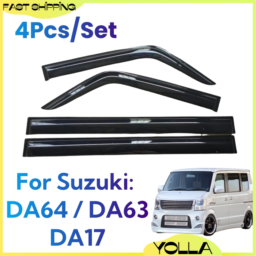 4Pcs Rain Visor for Suzuki DA64V DA64W DA63 DA17 Window Rain Deflector Suzuki DA64v Accessories ...
