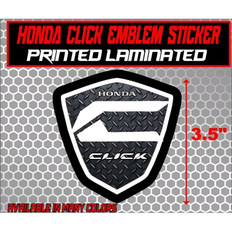 Honda click emblem sticker printed laminated waterproof | Shopee ...