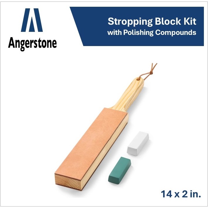Angerstone 14-inch x 2-inch Stropping Block Kit with Polishing ...