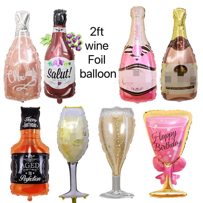 𝐏𝐚𝐫𝐭𝐲 𝐏𝐚𝐫𝐭𝐲 2ft Giant Bottle Wine Foil Balloon Collection Birthday ...