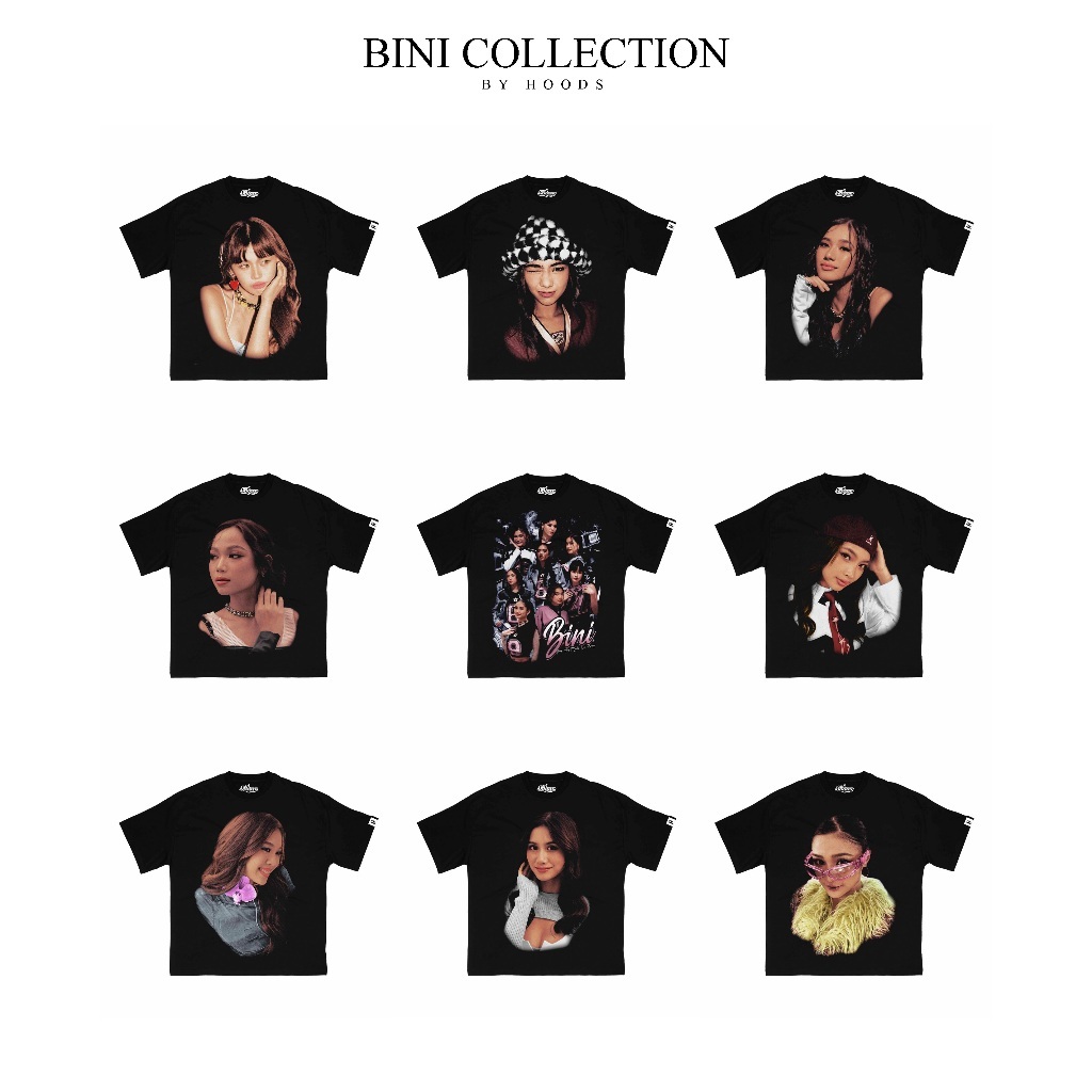 BINI ALL MEMBERS PORTRAIT VINTAGE/BOOTLEG OVERSIZED SHIRT | Shopee ...