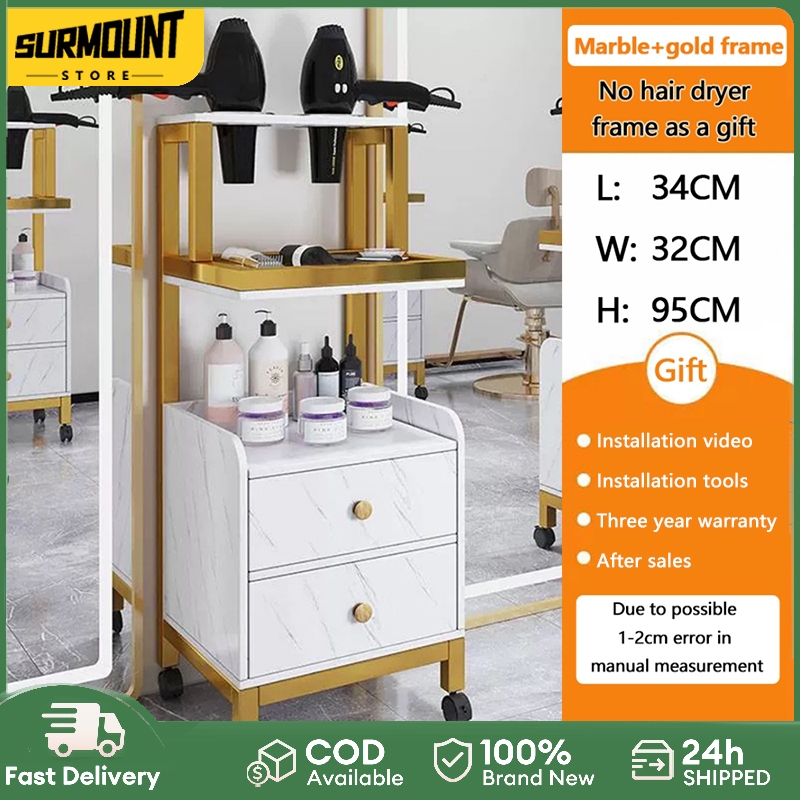 Barber shop cart hair salon tool table cutting accessories storage rack ...