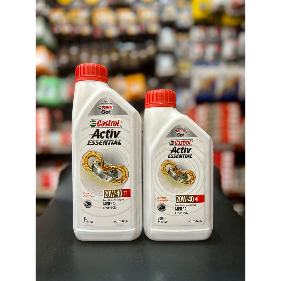 Castrol Active Essential 20W-40 4T for 4-Stroke Motorcycles Mineral ...