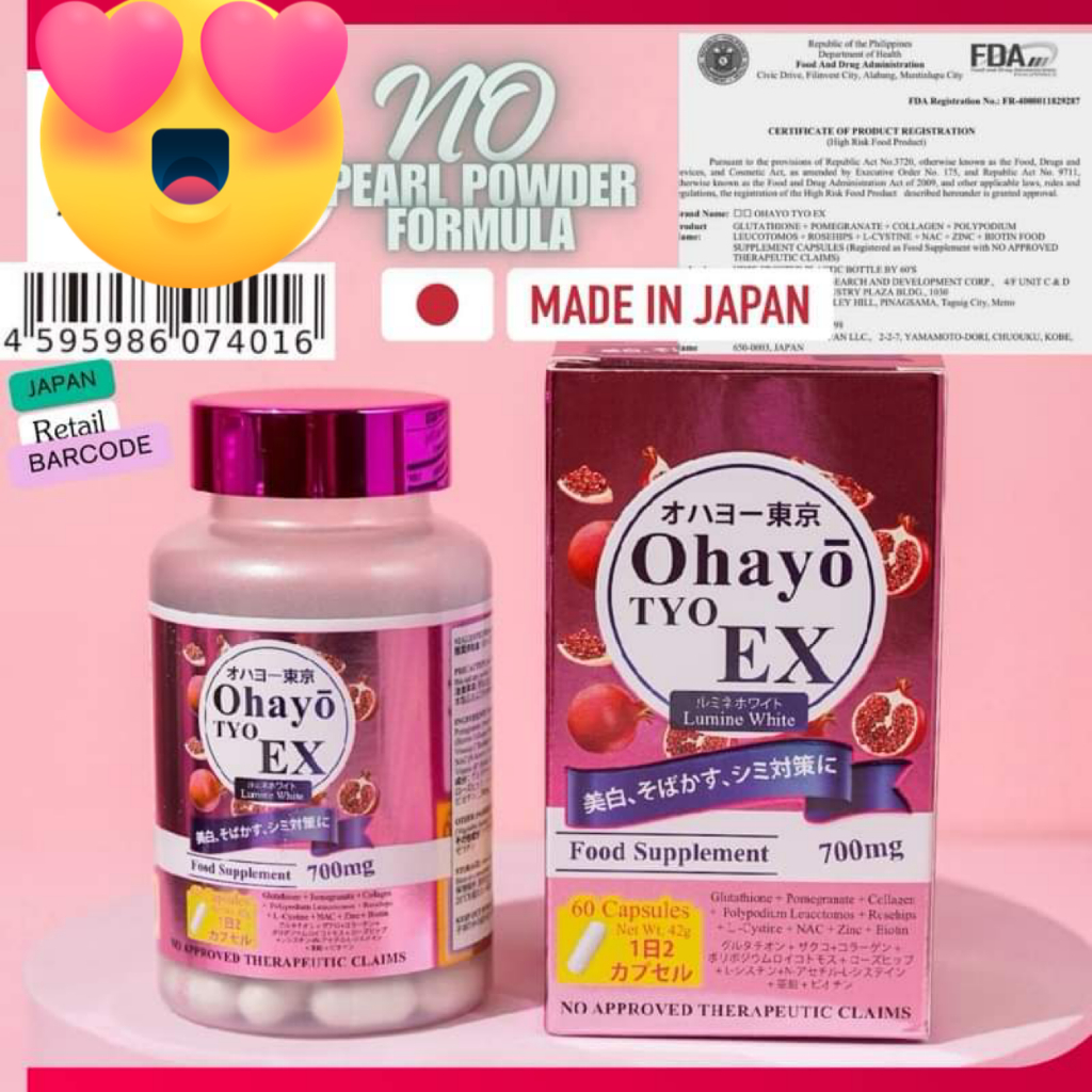 OHAYO TYO Tokyo EX Lumine White 100% MADE IN JAPAN 60 Capsules ...